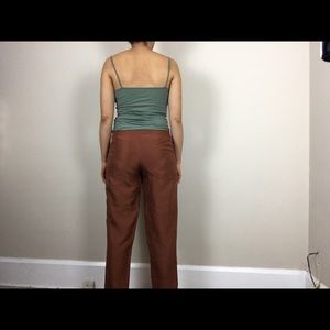 Vintage | Pants & Jumpsuits | Vintage Rust Silk High Waisted Trouser ...
